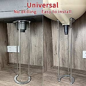 Special for Kitchen Sink TYESTAND ST-3 Undermount Sink Brackets Stainless Steel Sink Legs Adjustable Sink Support Installation Kit for Kitchen and Bathroom Sinks (High:18.1-26in(46-66cm)|DIAM:4.7in)