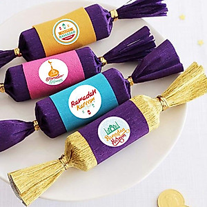 Kisangel 120pcs Eid Mubarak Stickers Ramadan Sticker Set Gift Sticker Adhesive Seal Stickers Ramadan Decorations