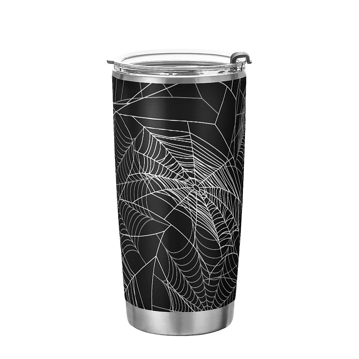 Yasala Halloween Tumbler Spiders Web White Insulated Coffee Cup Back to School Beverage Container Office Travel Mug with Straw and Lid 20oz Holiday Gift Day of The Dead Present