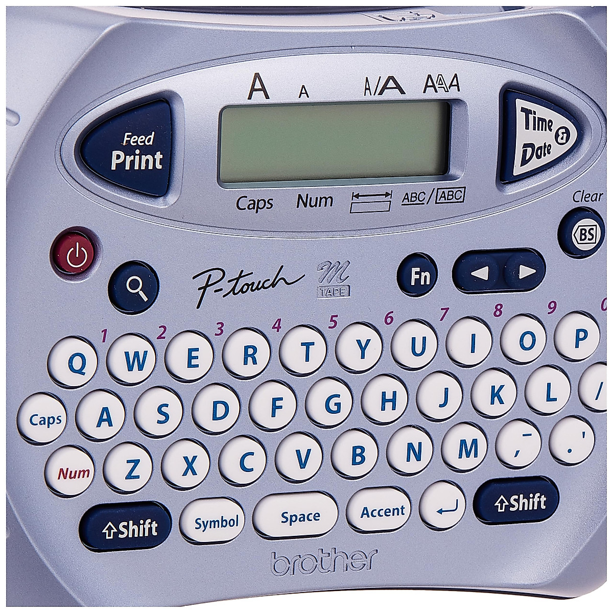 Brother P-touch Label Maker, Personal Handheld Labeler, PT70BM, Prints 1 Font in 6 Sizes & 9 Type Styles, Two-Line Printing, Silver