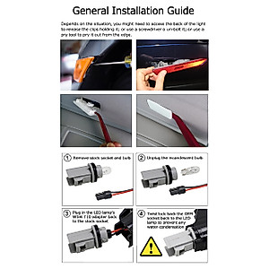 iJDMTOY Smoked Lens Amber/Red Full LED Side Marker Light Kit Compatible With 2002-2008 Gen1 MINI Cooper R50 R52 R53, Powered by Total 120-SMD LED, Replace OEM Sidemarker Lamps
