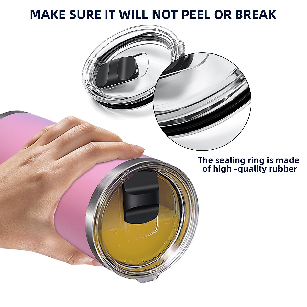 20 oz Tumbler Lid, Replacement Lids Compatible for YETI 20 oz Tumbler,10/24 oz Mug and 10 oz Lowball, Spill Proof Coffee Cup Covers with Magnetic Slider for Outdoor, BPA Free