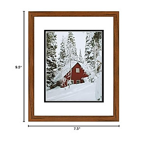 Golden State Art, 11x14 Brown Wood Frame with White Over Black Double Mat - Displays 8x10 Photos - Real Glass, Sawtooth Hangers, Back Turn Buttons - Wall Mounting, Landscape, Portrait