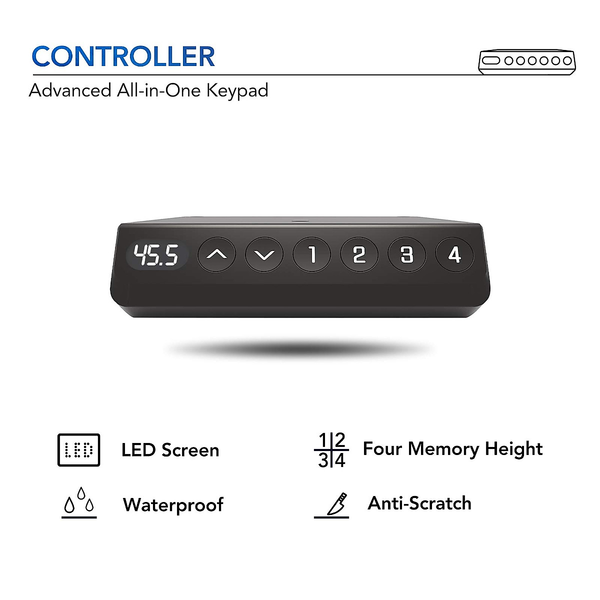 FLEXISPOT EN1 Height Adjustable Standing Desk 55 x 28 Inches Whole-Piece Desktop Electric Stand Up Desk Ergonomic Memory Controller (White Frame + 55" Marble Grey Top, 2 Packages)