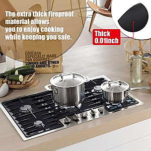 3PCS Customizable Stove Protectors for Gas Range, Burner cover Top Cover, Covers, Easy Clean Non-Stick Reusable Guard, Heat Resistant Range Black, (FHD001)