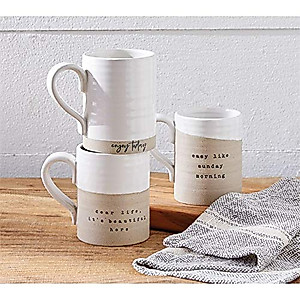 Mud Pie Enjoy Today Stoneware Mug, 1 Count (Pack of 1)