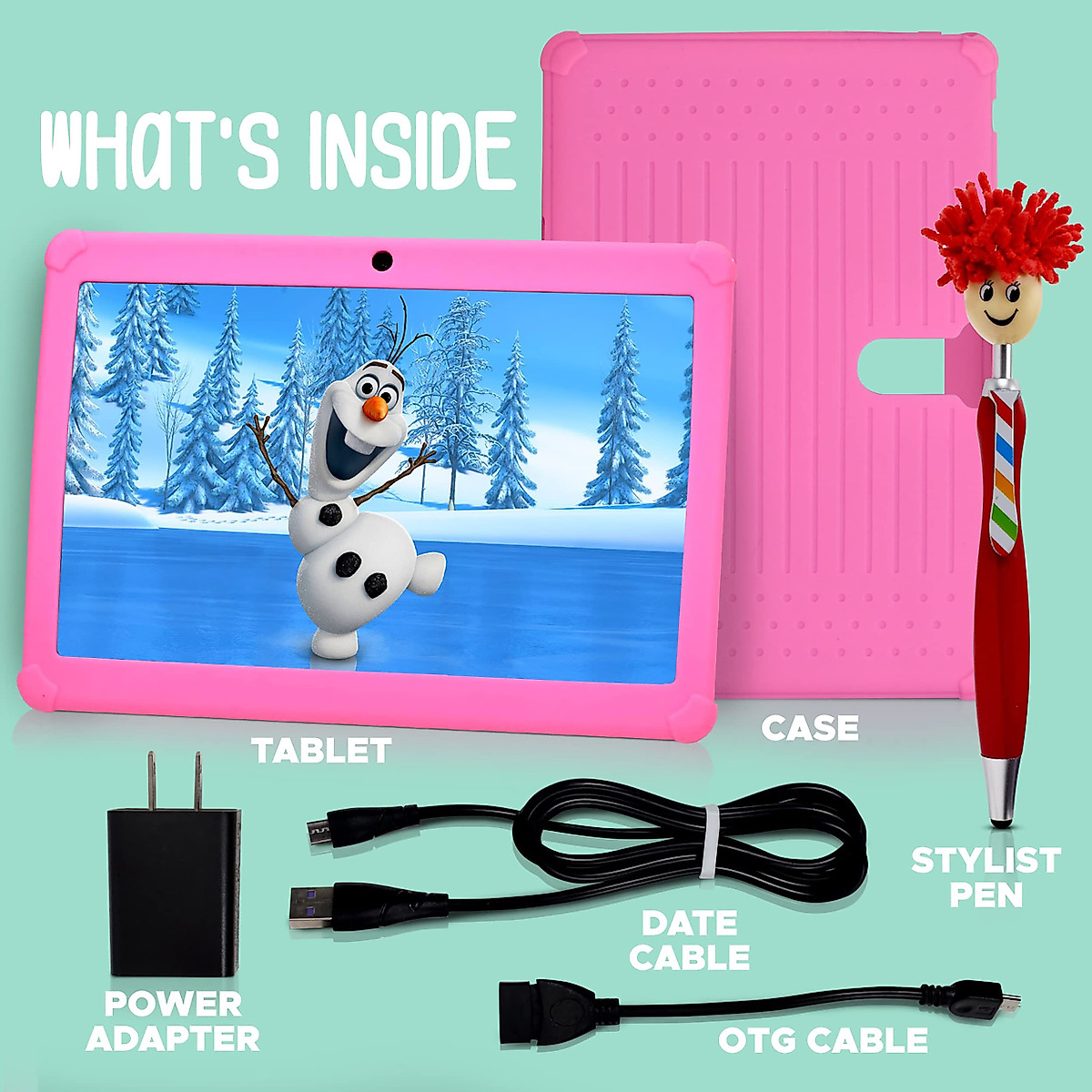 SereneLife Pyle 10.1” Kids Tablet w/Stylus Pen - 10.1-Inch Tablet w/ 1080p HD Display, Dual Camera, WiFi Compatibility, Quad-Core Processor, 1GB RAM, 8GB Storage, Kid-Proof Cover : Electronics