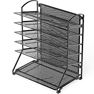 SimpleHouseware 6 Trays Desktop Document Letter Tray Organizer, Black
