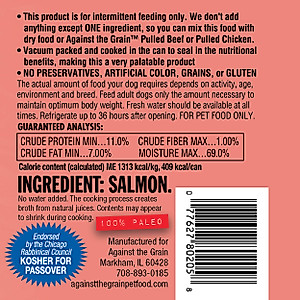 Against The Grain Nothing Else! Salmon Dog Food - 12, 11 oz Cans