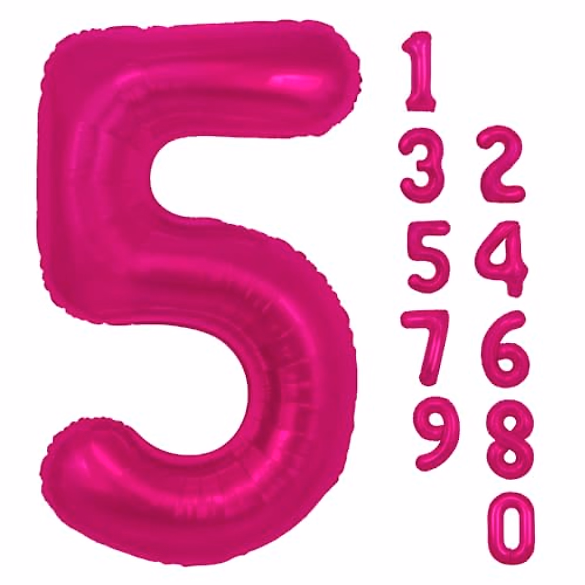 40 Inch Hot Pink Number 5 Balloon 5 Years Old Birthday Decorations Pink Five Balloons for 5th Birthday Decorations Girl Number 5 Balloon Pink for 5th Birthday Balloons 5 Years Anniversary Decors
