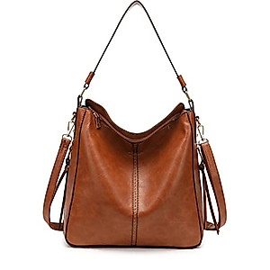Shaelyka Medium Brown Shoulder bag for Women, Ladies Medium Hobo bag Purse Faux Leather