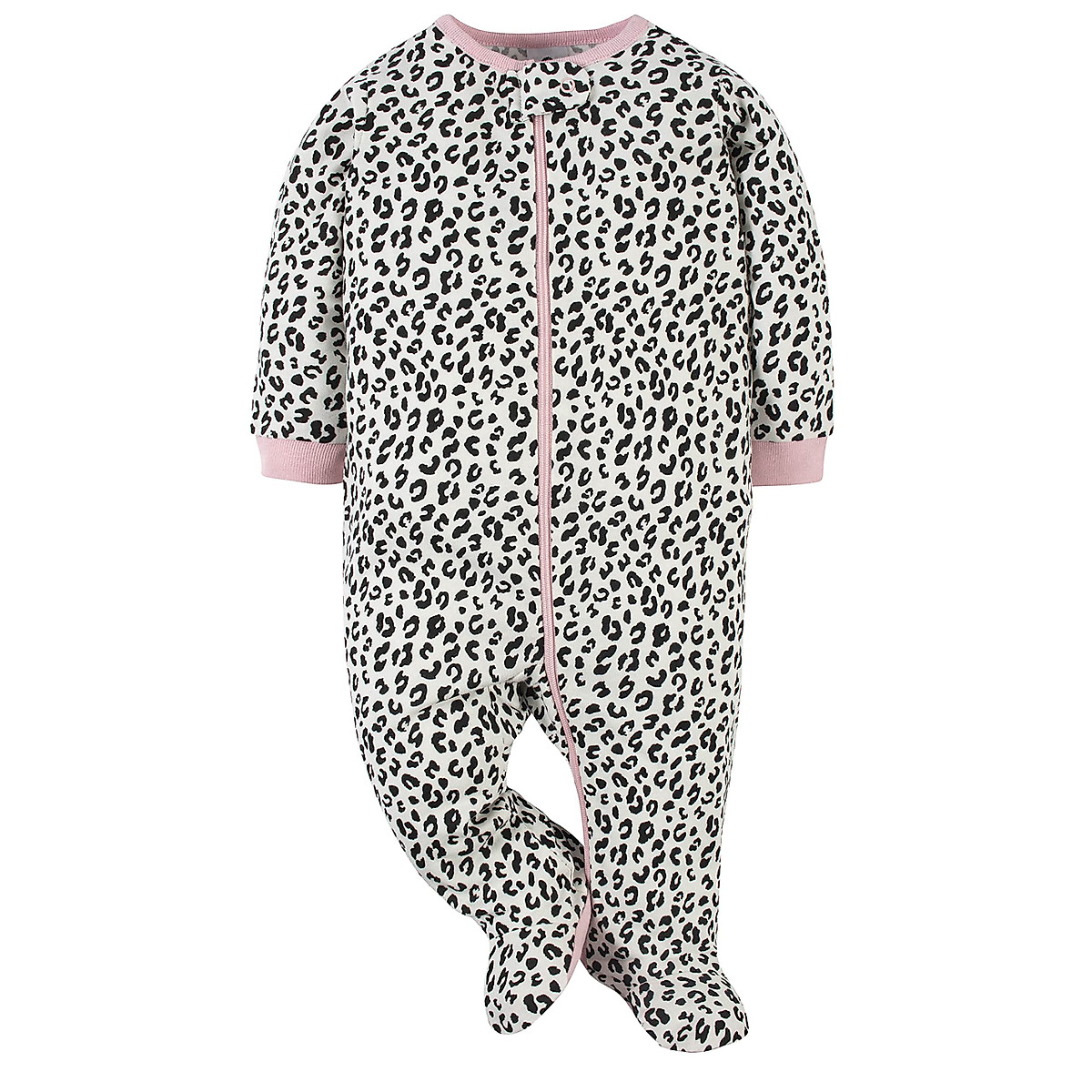 Gerber Baby Girls 4 Pack Sleep 'N Play Footie Leopard Pink 6-9 Months