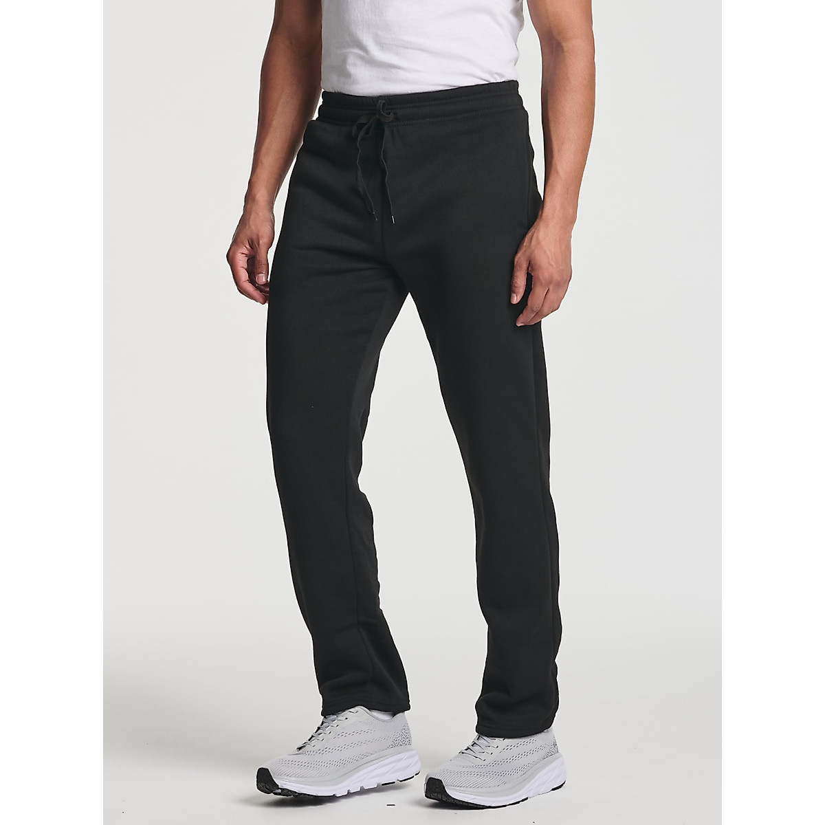 Real Essentials Men's Open Bottom Mens Sweatpant Men Tech Fleece Active Sports Sweat Sweats Athletic Training Pant Track Gym Running Casual Heavy Sweatpants Pockets Pants - Set 5, XL, Pack of 3