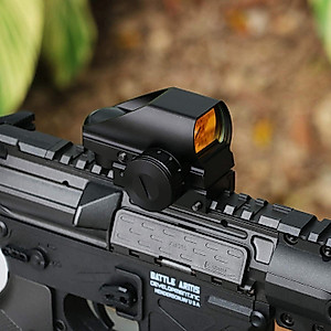 OTW RS-25 1x22x33mm Reflex Sight, Multiple Reticle Red Dot Sight with Picatinny Rail Mount, Absolute Co-Witness