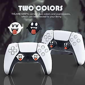 PS5 Controller Thumb Grips, Ghost Thumb Caps for Switch Pro Controller, PS5 Controller, PS4 Controller, Xbox Series X Controller - 4 Packs