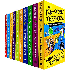 The Treehouse Storey Books 1 - 9 Collection Set by Andy Griffiths & Terry Denton (13-Storey, 26-Storey, 39-Storey, 52-Storey, 65-Storey, 78-Storey, 91-Storey, 104-Storey & 117-Storey)