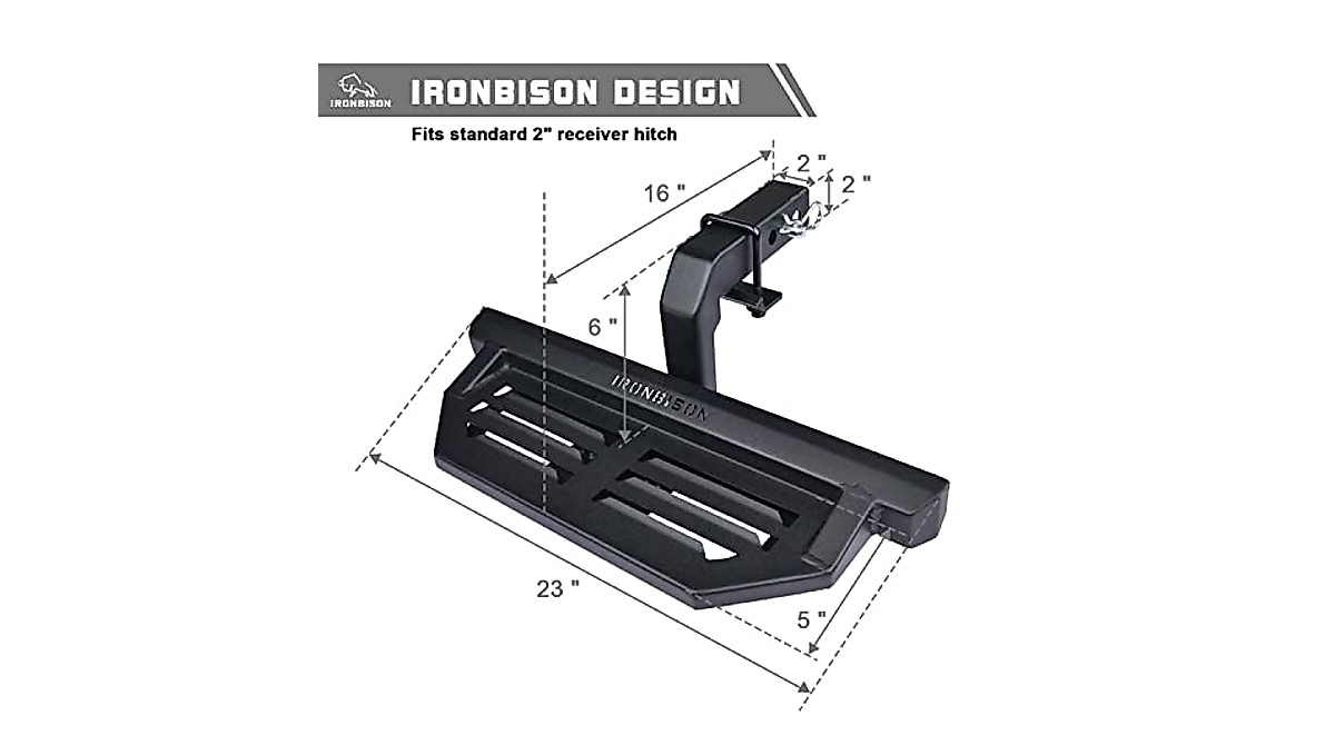 IRONBISON Hitch Steps Universal Fit 2" Hitch Receivers with 5" Drop ...