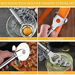 35 PCS Silicone kitchen Utensils set,Cooking Utensils set,Utensils,Kitchen Tool Set,Baking Set, Kitchen Set, Kitchen Gadgets,Kitchen Tools and Cookware Set with Holder.Stainless Steel