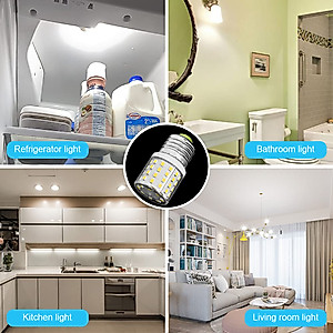 LED Refrigerator Light Bulb, 4W Replacement AC100-265V 3.5W Refrigerator Bulbs, E26 Medium Base Mini Compact Bright Fridge Freezer Bulb Appliance LED Light Bulbs, Daylight White 5000K, 2 Pack.