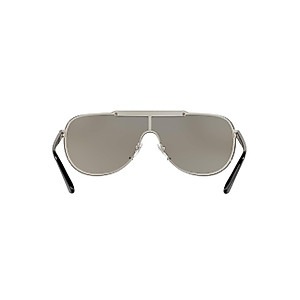 Versace Man Sunglasses Silver Frame, Light Grey Mirror Silver Lenses, 0MM