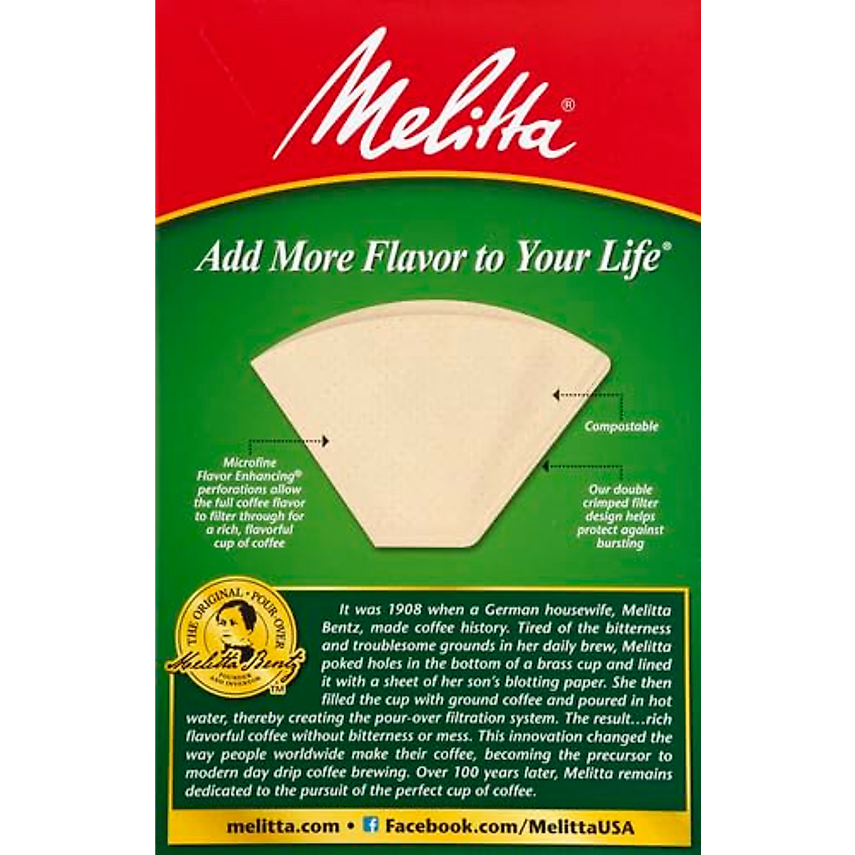 Melitta 4 Cone Coffee Filters, Unbleached Natural Brown, 100 Total Filters Count - Packaging May Vary