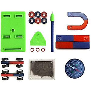 Labs Junior Science Magnet Set for Education Science Experiment Tools Icluding Bar/Ring/Horseshoe/Compass Magnets