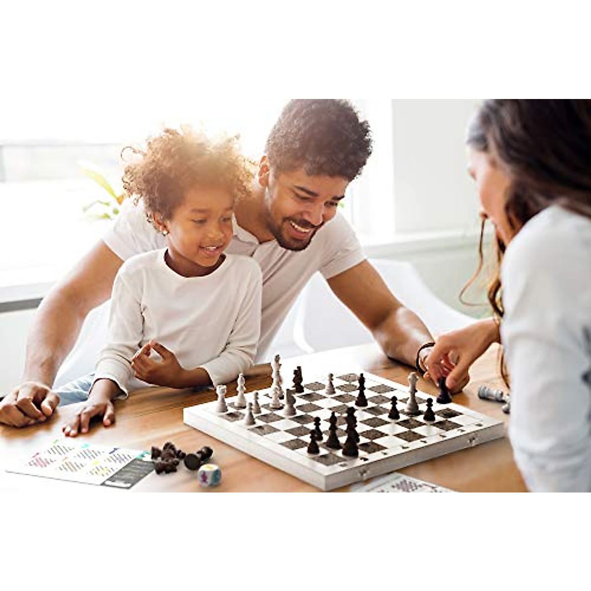 Fun Family Chess Set for Kids & Adults - Wooden Board Game for Learning Chess