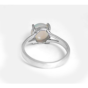 1.40 Carat Natural Finest Fire Ethiopian Opal Gemstone Woman Ring in 925 Sterling Silver