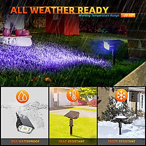 LEREKAM Solar Spotlights Outdoor,40 LEDs Color Changing RGB Landscape Path Lights,USB & Powered Multicoloured Spotlights,14 Colors Auto Cycling for Yard,Garden,2 Pack