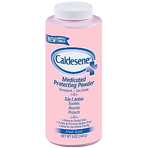 Caldesene Medicated Protecting Powder with Zinc Oxide & Cornstarch-Talc Free, 5 Ounce (12 Pack)