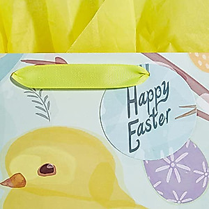 SUNCOLOR 2 Pack 13" Large Easter Gift Bags for Kids