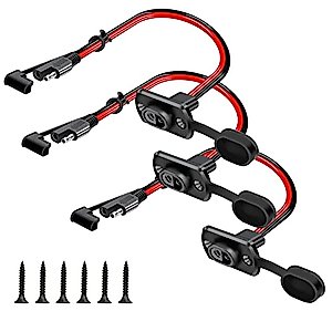 3PCS Sae Connector, SAE Quick Connector Harness, 1FT 12AWG SAE Adapter Male Plug to Female Socket Cable, Waterproof SAE Extension Cord for Solar Panel Generator Battery Charger Battery Tender cable