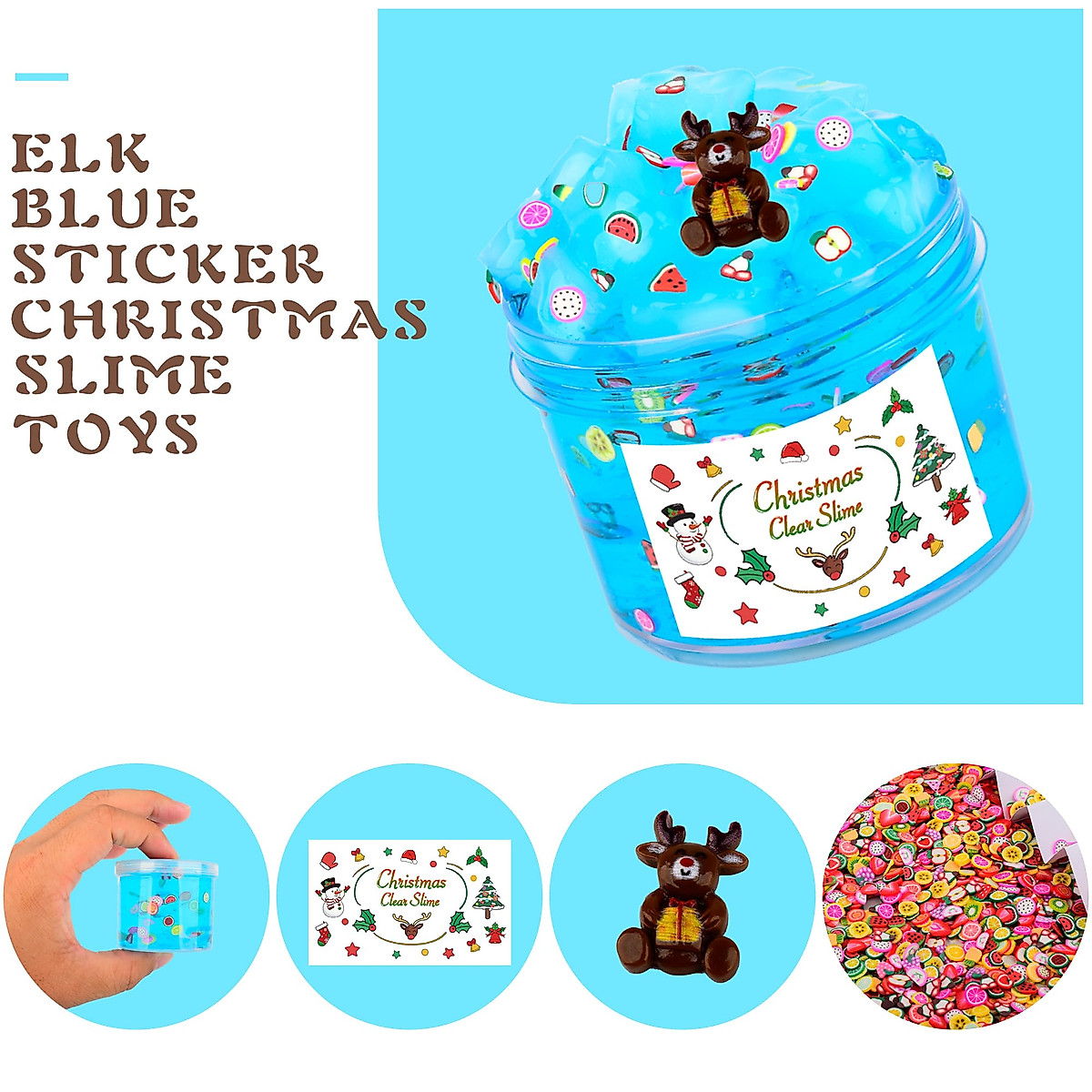 5 Pack Jelly Cube Slime Kit, Super Soft and Non-Sticky Crystal Slime for Kids, Stress Relief Toy, Great Party Favors for Girl Boys, Goodie Bag Fillings, Fidget Toy for Ages 3+