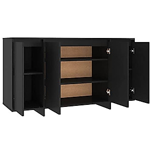 MNISDFL Buffet Cabinet Sideboard Coffee bar Cabinet Sideboard Black 53.1"x16.1"x29.5" Engineered Wood for Living Room, Office, Kitchen and Small Spaces
