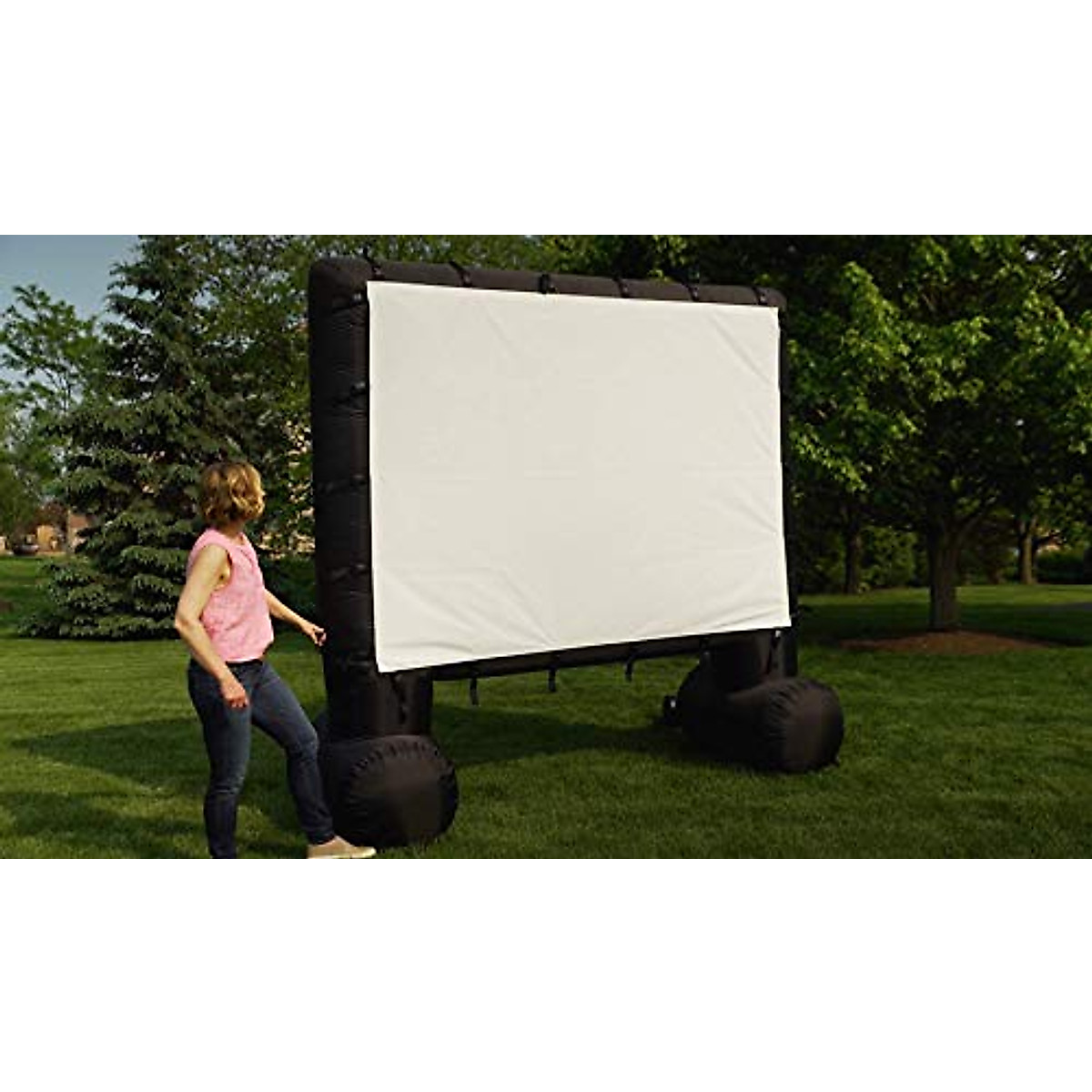 Total HomeFX Pro Weather-Resistant Inflatable Theatre Kit with Outdoor Projector, Projection Screen, and Projector Stand