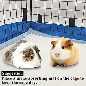 BNOSDM Guinea Pig Cage Liner, Small Animals Washable Bedding 47"x 24" Canvas Bottom Pet Cage Accessories for Hamsters Rabbits Hedgehogs Ferrets (Black)