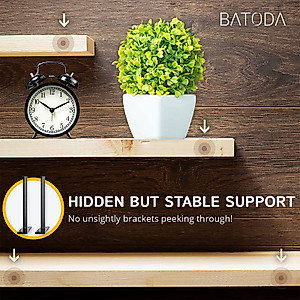 BATODA - 6" Floating Shelf Bracket Heavy Duty (8 pcs)-Solid Steel Blind Shelf Supports - Hidden Brackets for Floating Wood Shelves - Blind Shelf Support - Shelving Mounting Hardware Included (Pack 8)