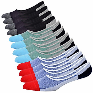 JORMATT 6 Pairs Mens Women Genuine No Show Socks Boys Sneaker Shoes Mesh Knit Low Cut Athletic Cotton Socks Non Slip, Men Shoe size 10-14