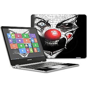 MightySkins Skin Compatible with Samsung Chromebook Plus 12.3"(2017 - Evil Clown | Protective, Durable, and Unique Vinyl Decal wrap cover | Easy to Apply, Remove, and Change Styles | Made in The USA