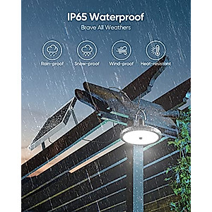 JACKYLED Motion Sensor Dual Head Solar Pendant Lights, 4 Modes Waterproof Shed Lights Indoor Outdoor Use, Remote & 16.4Ft Cord for Barn, Patio, Coop, Gazebo Garage, Cool White