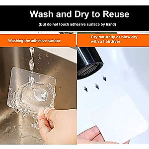 BODINGTAI Wall Hooks, Self Adhesive Hooks, Multicolor Transparent Plastic Reusable Heavy Duty Hook No Trace No Scratch Waterproof and Oilproof for Kitchen Bathroom Storage Room Office.