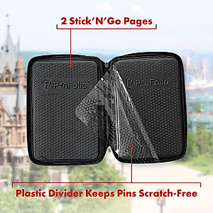 PinFolio Classic Pin Display Bag, Lightweight Sports & Disney Pin Book Designed for Storage & Easy Trading Up to 100 1-Inch Enamel Pins (Pink & Lavender)