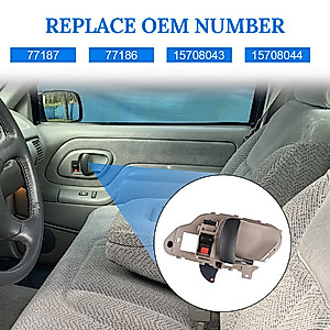 JDMON Interior Door Handles Replacement for Chevy GMC C1500 C2500 C3500 K1500 K2500 Tahoe 1995-2000 Left Driver & Right Passenger Inside Inner Door Handle Set Replacement for 15708044 15708043 Tan