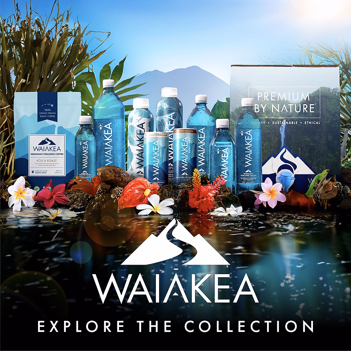 Waiākea - Hawaiian Volcanic Water - Naturally Alkaline Water - pH Range 7.6 to 8.2 - All Natural Minerals & Electrolytes - 100% Recycled Water Bottles - Bottled Water 15 Pack - 23.7 Fl Oz, 700 mL