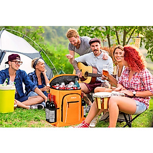 FORICH Cooler Backpack Portable Soft Backpack Coolers Insulated Leak Proof Large Cooler Bag for Men Women to Work Travel Beach Camping Hiking Picnic Fishing Beer Bottle, 30 Cans (X - Orange)