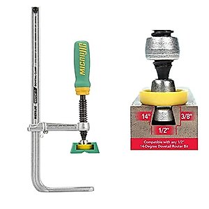MICROJIG Matchfit DVC-850AP 2-In1, Track And In-Line Dovetail Clamp, Green