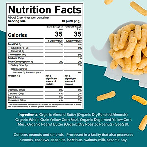 Puffworks baby Organic Peanut Butter Puffs and Puffworks baby Organic Almond Butter Puffs Bundle