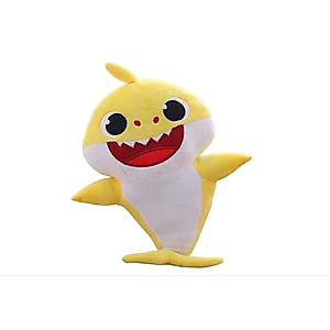 Baby Cute Plush Toy Plush Shark Toy That Sings with Music and Luminous Light is The Best Gift for Boys and Girls (Yellow)