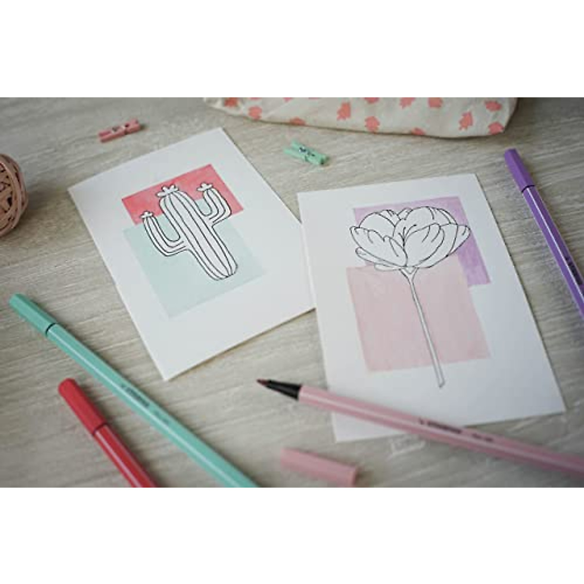 STABILO Premium Felt Tip Pen - Pen 68 - Wallet of 18 - Assorted Colors