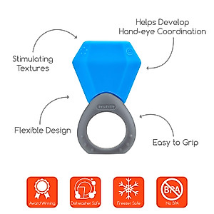 INNOBABY TEETHIN' Smart Birthstone Ring TEETHER - December (Blue Topaz)